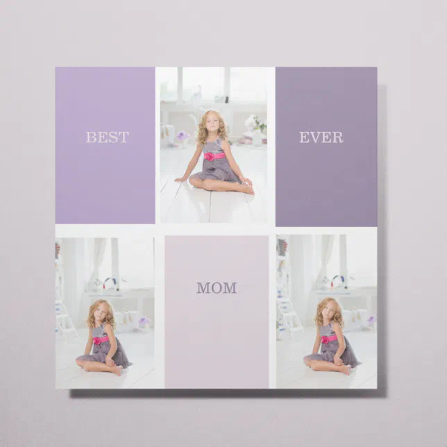 Collage Photo Purple Best Mom Ever Gift Poster | Zazzle