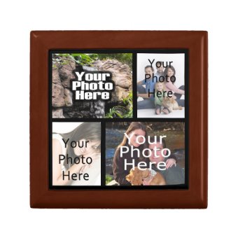 Collage Photo Wood Gift Box | Zazzle