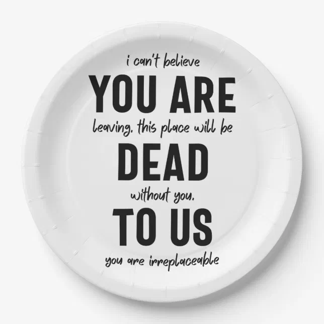 colleague farewell, retirement, coworker goodbye, paper plates | Zazzle