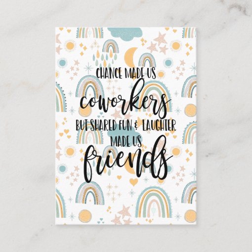 Colleague work friend gift Work BFF, friendship Business Card | Zazzle