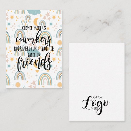 Colleague work friend gift Work BFF, friendship Business Card | Zazzle.com
