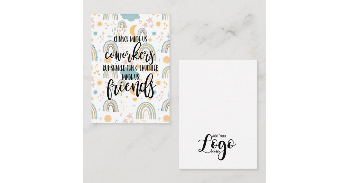 Colleague work friend gift Work BFF, friendship Business Card | Zazzle