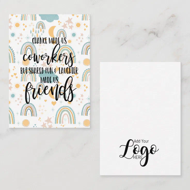 Colleague work friend gift Work BFF, friendship Business Card | Zazzle