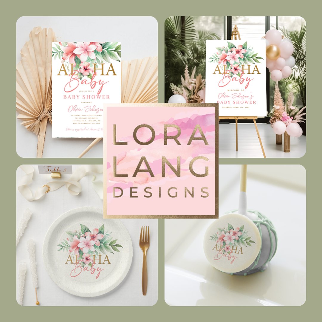 Watercolor Tropical Pink Floral Aloha Baby Shower Chocolate Covered ...