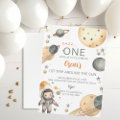 Space Adventure Watercolor First Birthday Invitation | Zazzle