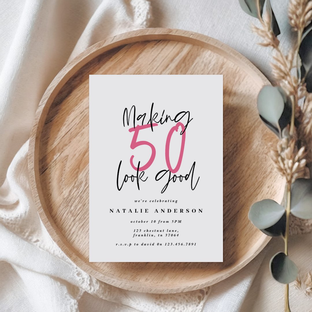 Making 50 look good colorful typography birthday beach towel | Zazzle