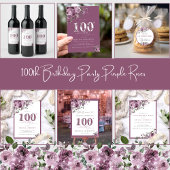 Elegant Roses 100th Birthday Thank You Card | Zazzle