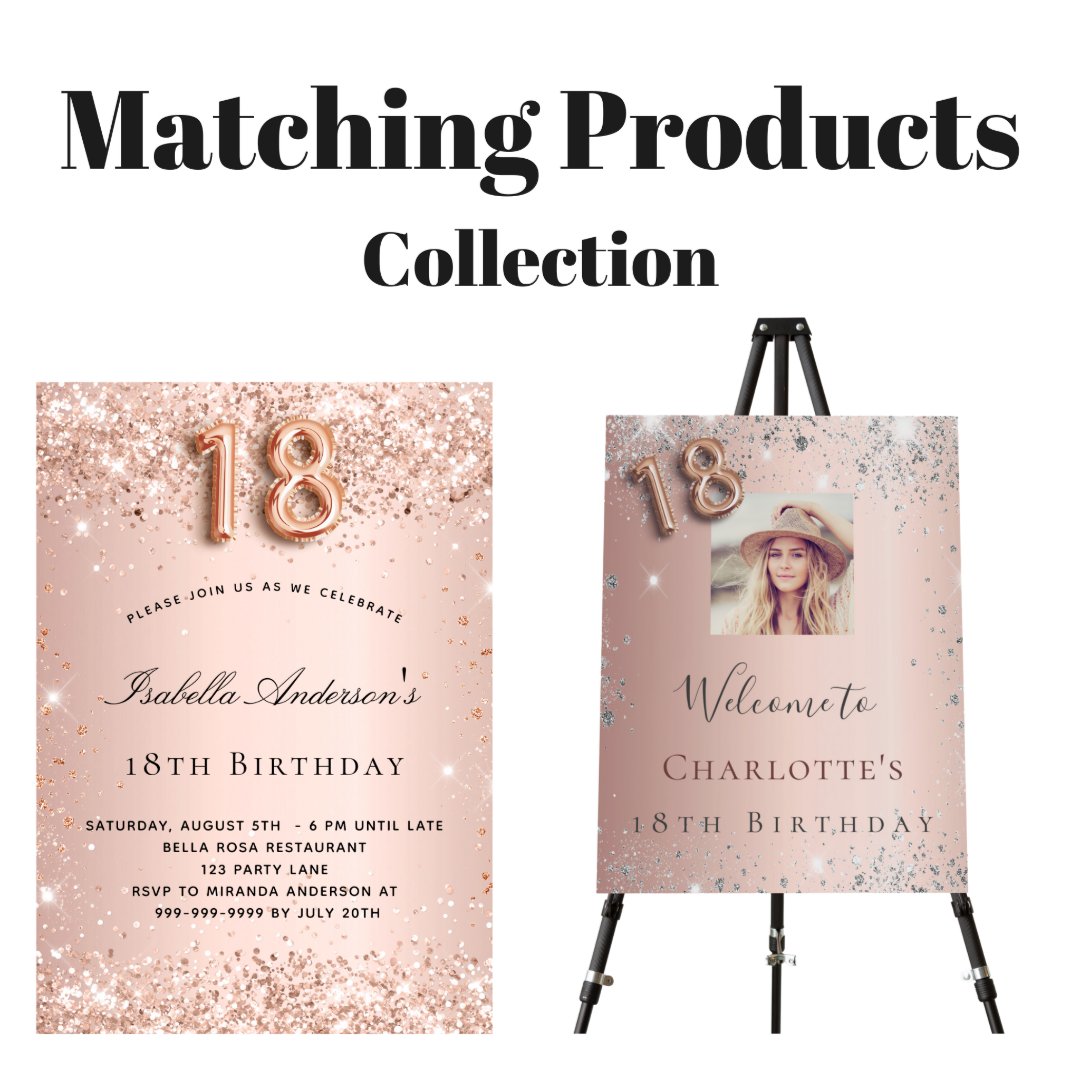 18th birthday rose gold blush balloons luxury invitation | Zazzle