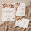 Fall and Autumn flowers and leaves wedding Invitation | Zazzle