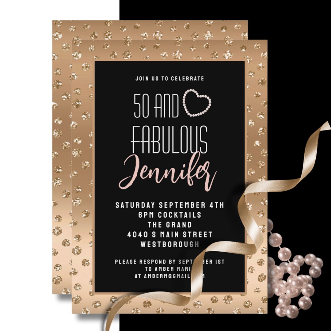 50 and Fabulous Bling Fancy 50th Gold Black Blush Keychain | Zazzle
