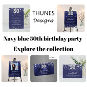 50th birthday navy blue silver stars watch | Zazzle