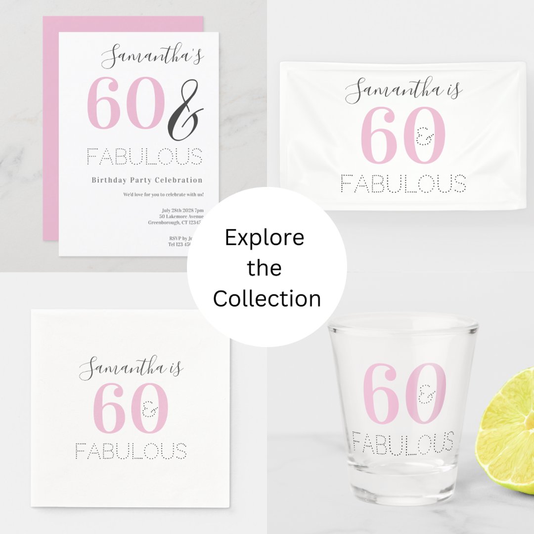 Personalized 60 fabulous Pink 60th Birthday Yard Sign | Zazzle