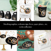 80th Birthday Elegant Gold White Calligraphy Photo Banner | Zazzle