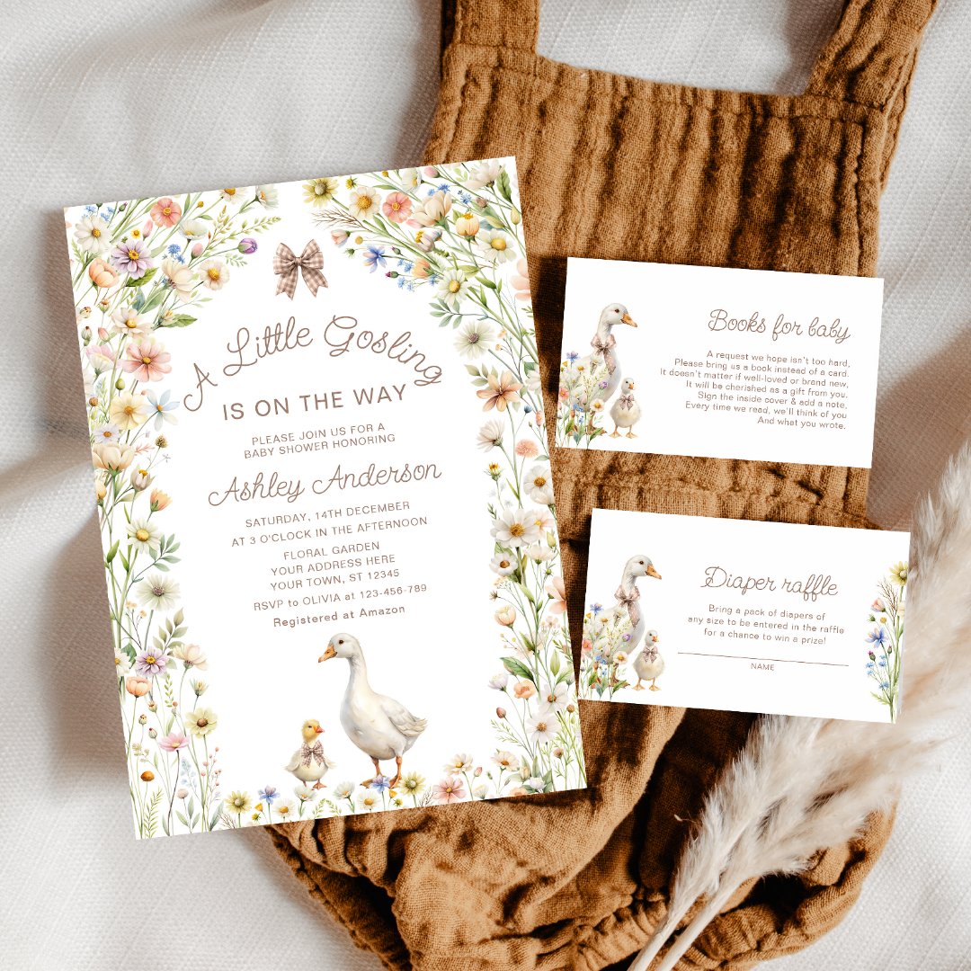 Rustic Goose Family Baby Shower Invitation | Zazzle