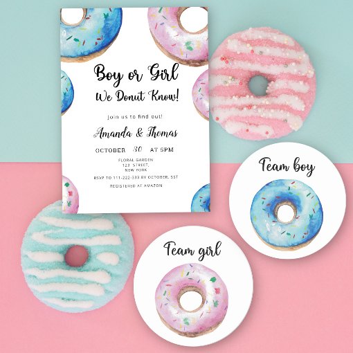 Boy or girl we donut know gender reveal chart | Zazzle