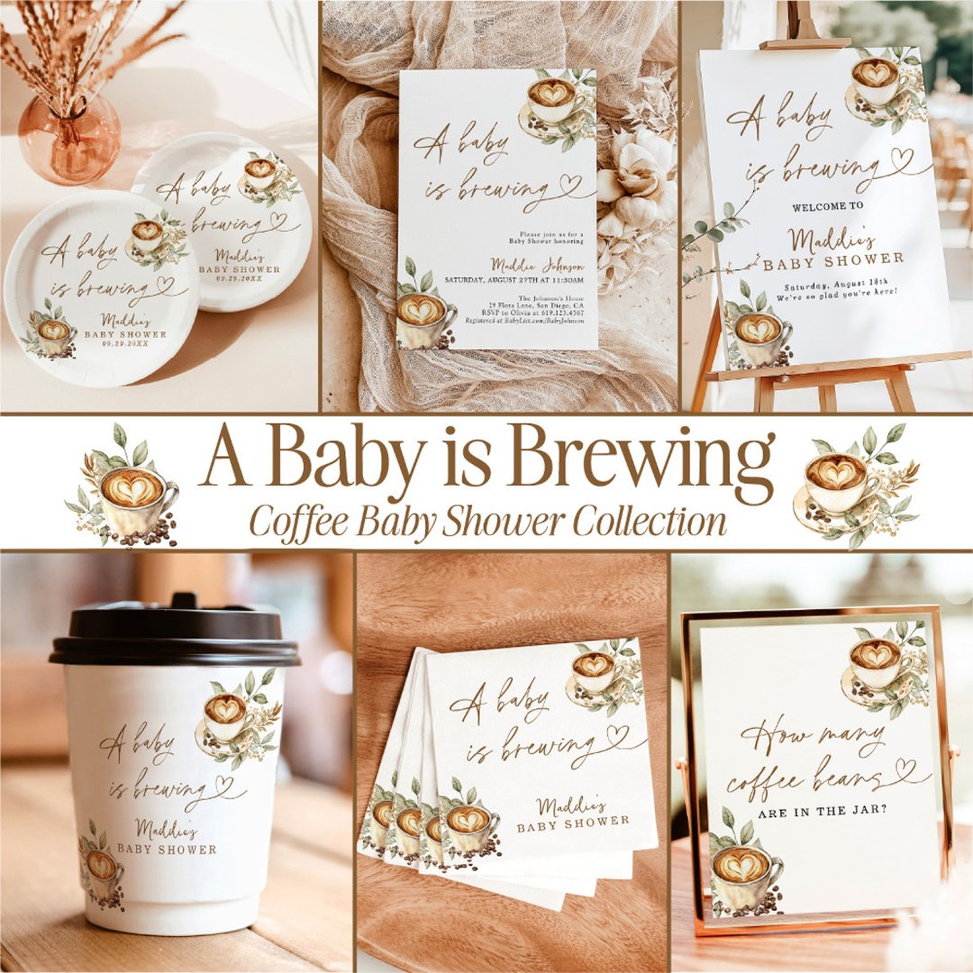 A Baby is Brewing Welcome Sign | Coffee Baby | Zazzle