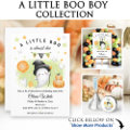 Halloween Little Boo Baby Shower Invitation | Zazzle