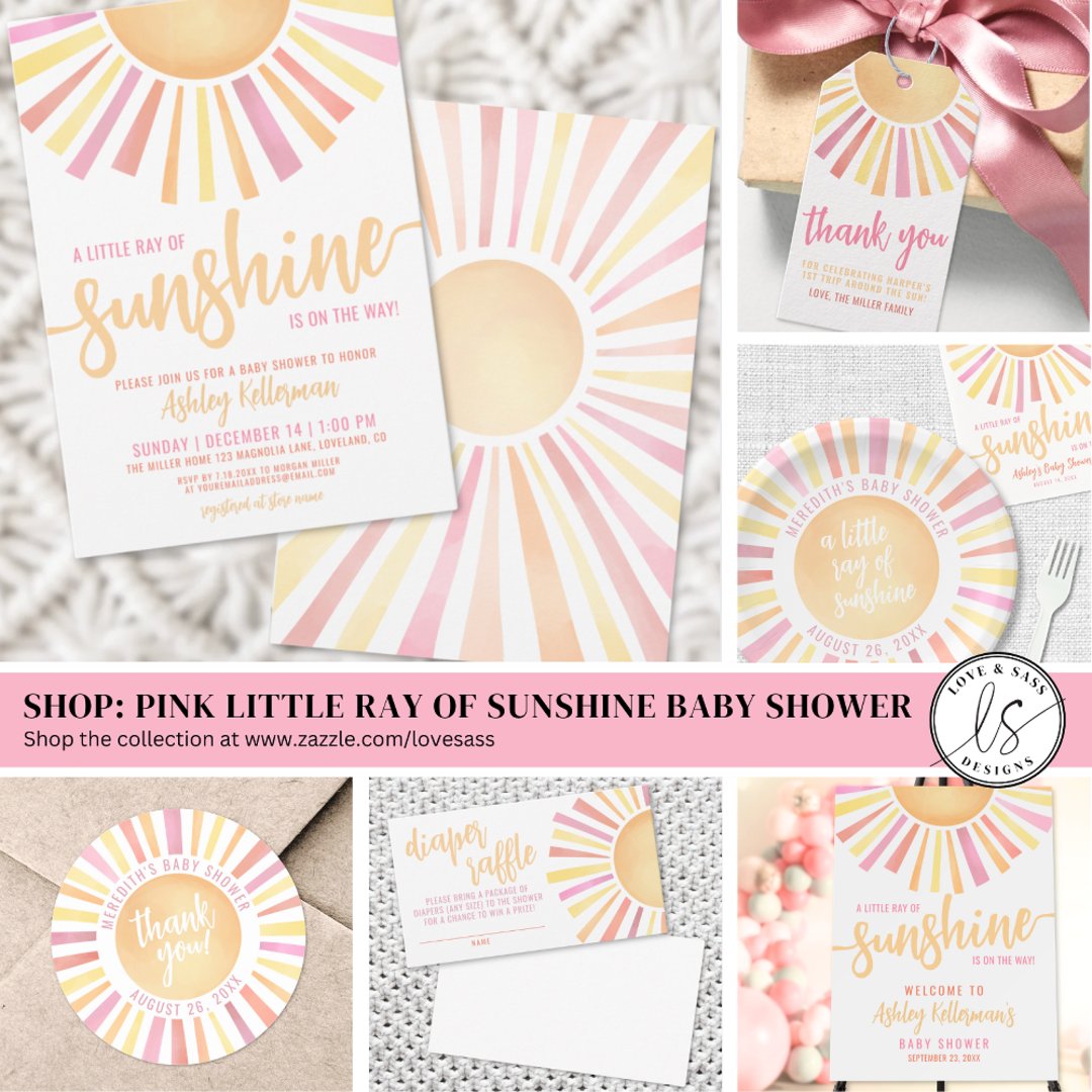 Books For Baby Little Ray Of Sunshine Baby Shower Enclosure Card | Zazzle