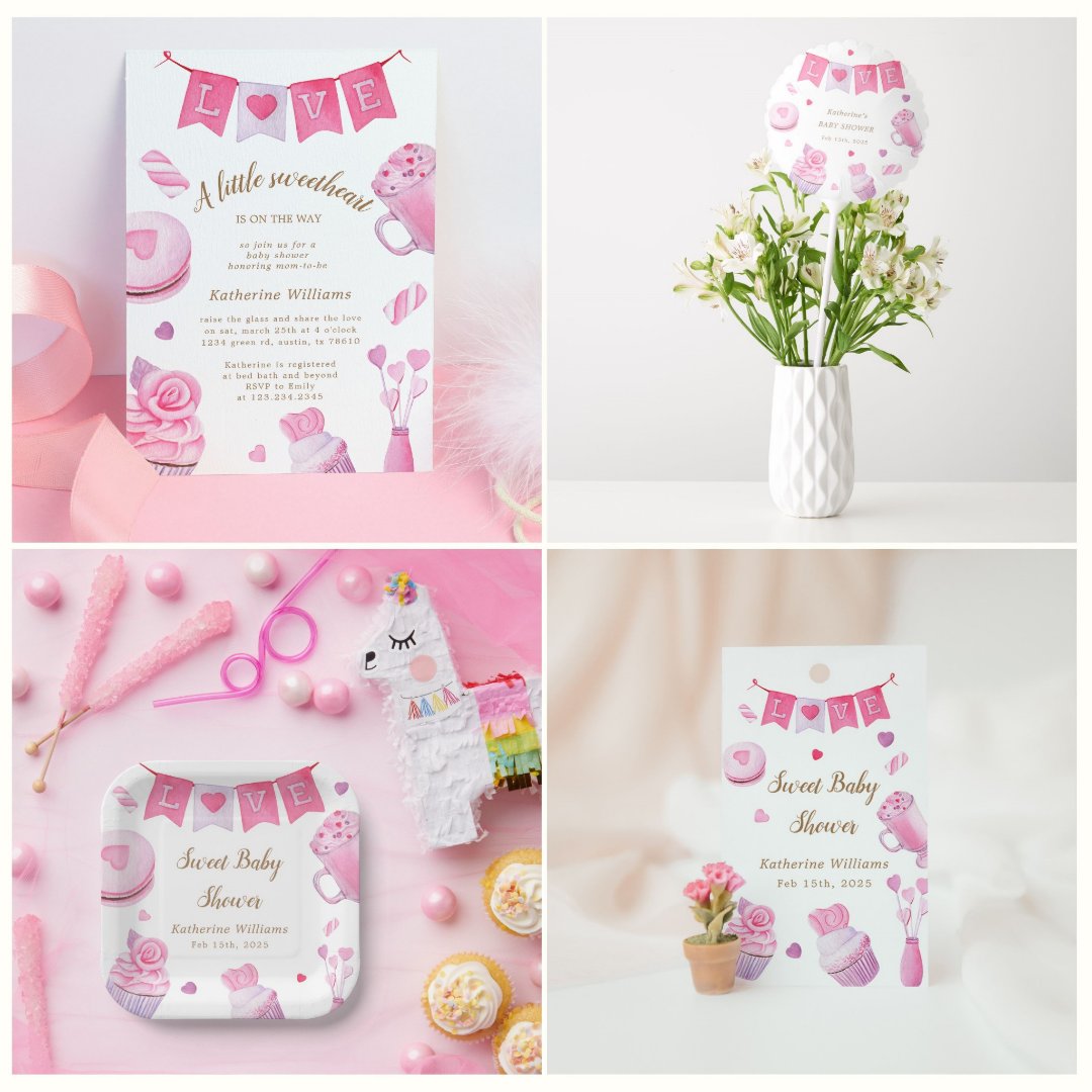 A Little Sweetheart Pink Baby Shower Invitation | Zazzle