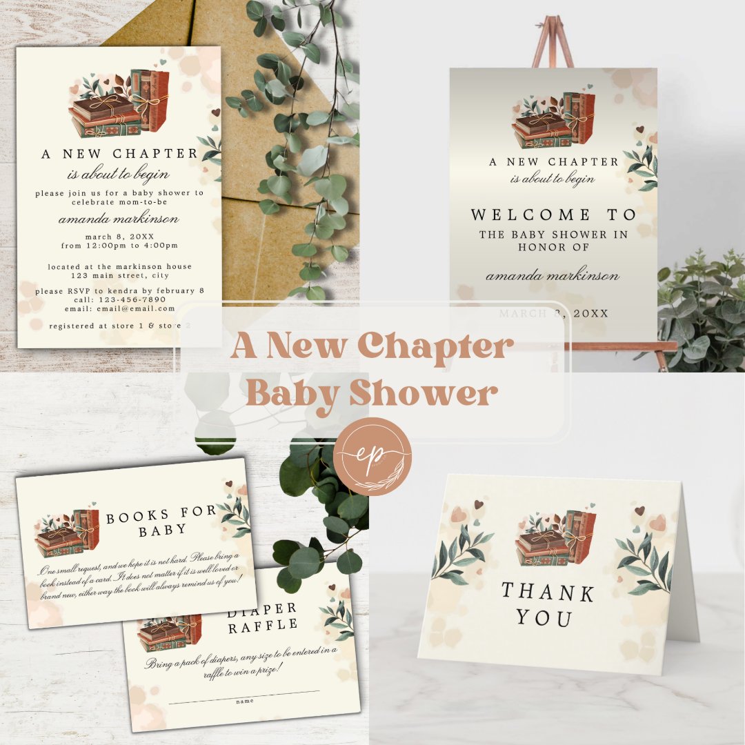 A New Chapter Is About to Begin Baby Shower Invitation | Zazzle