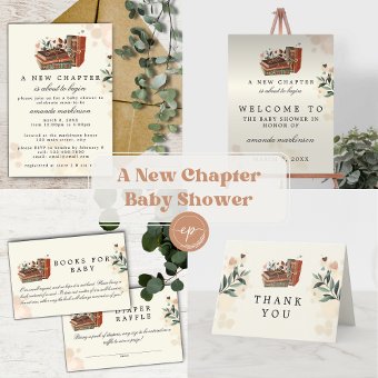 A New Chapter Baby Shower Books for Baby Enclosure Card | Zazzle