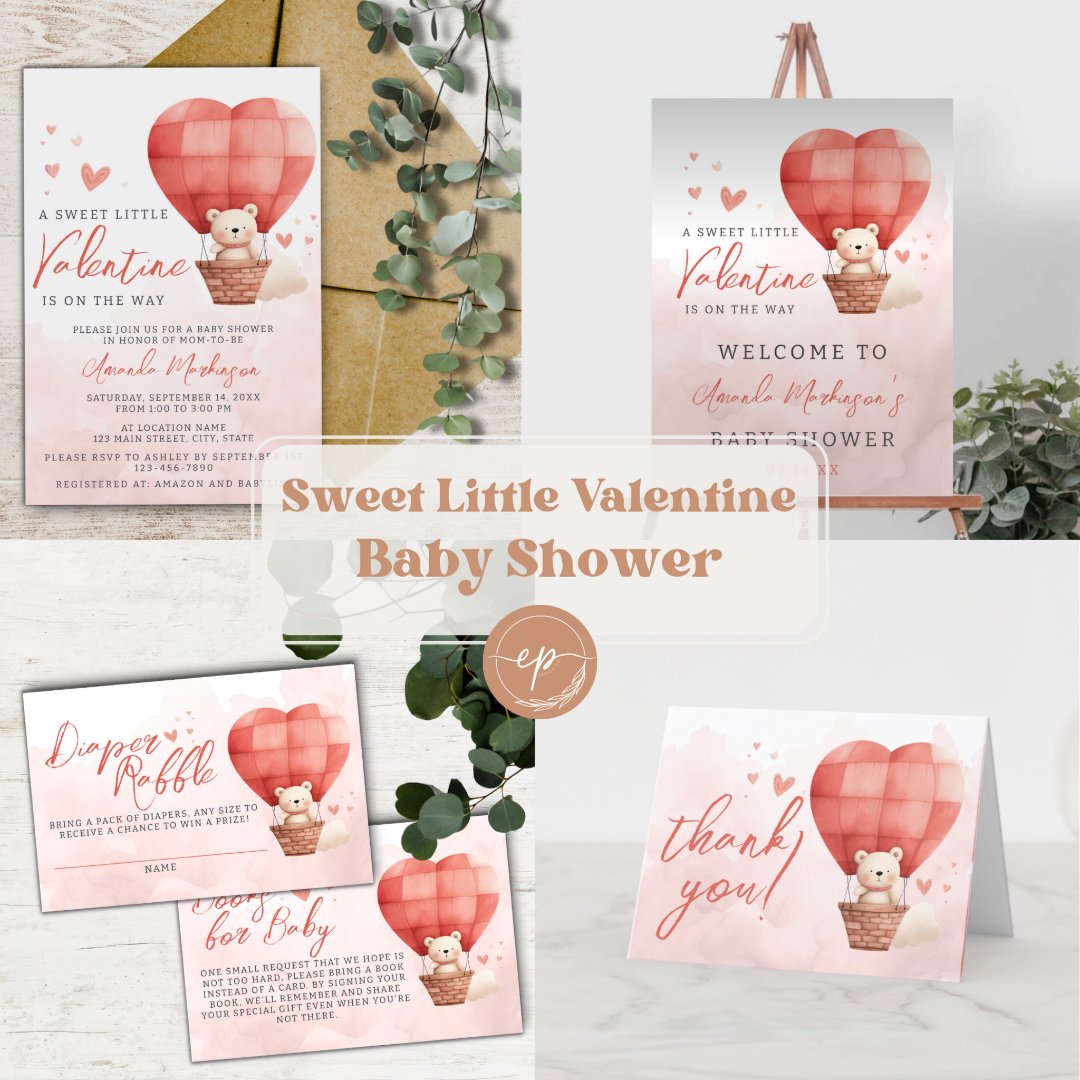 A Sweet Little Valentine Diaper Raffle Baby Shower Enclosure Card | Zazzle