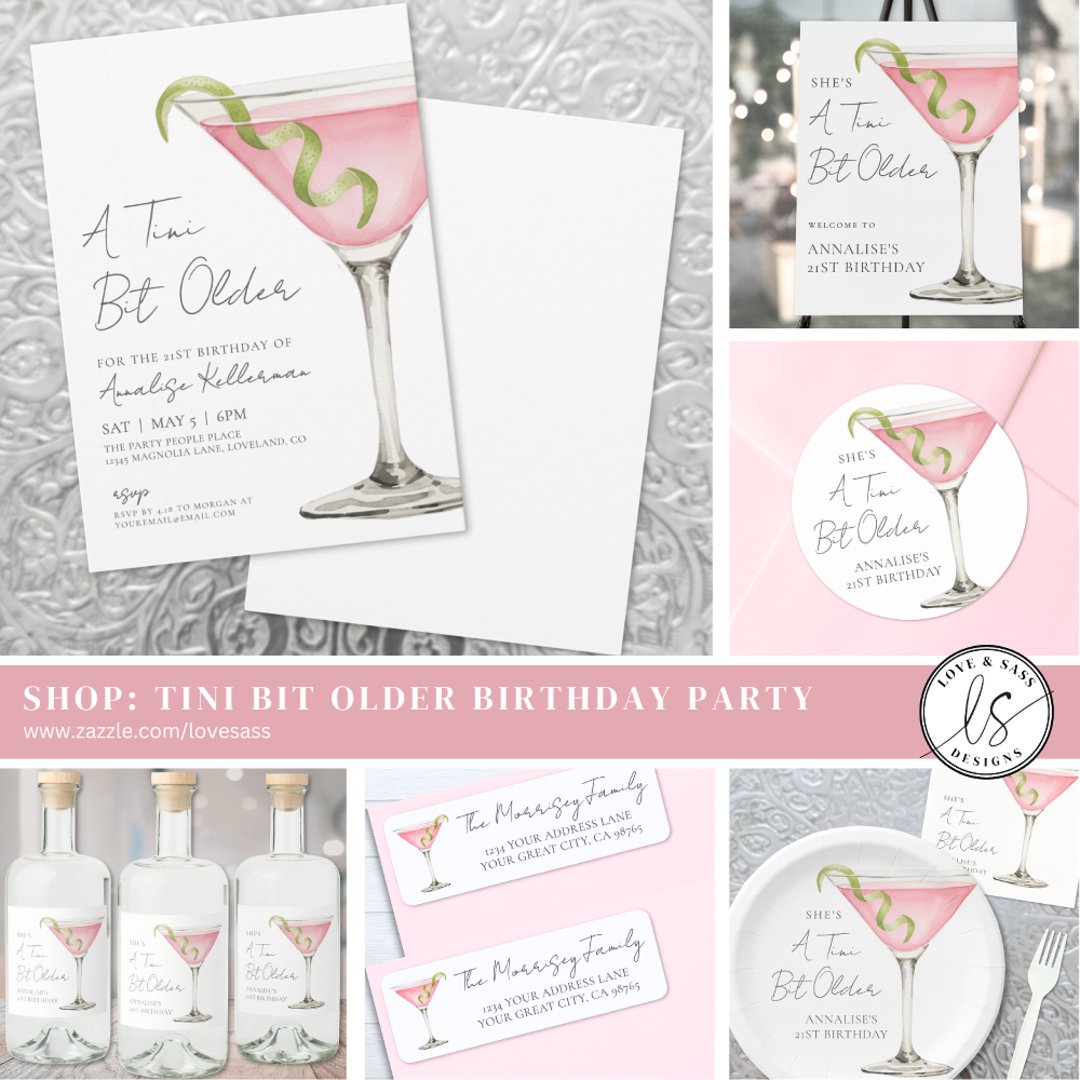 A Tini Bit Older Adult Birthday Party Invitation | Zazzle