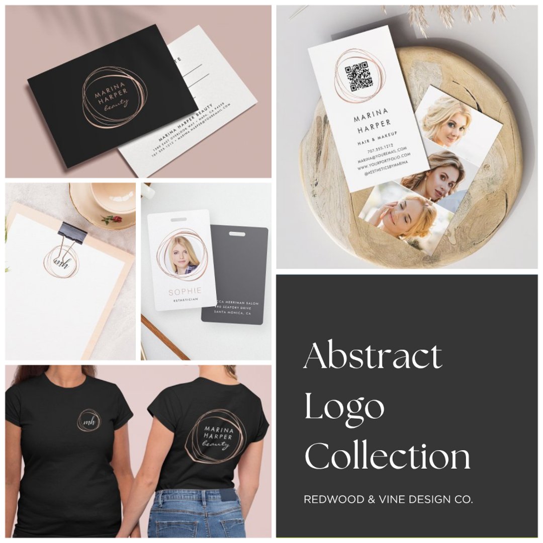 Modern Faux Gold Abstract Circle Logo Business Card | Zazzle