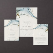 Elegant Soft Abstract Watercolor Blue Gold Beachy Name Tag | Zazzle