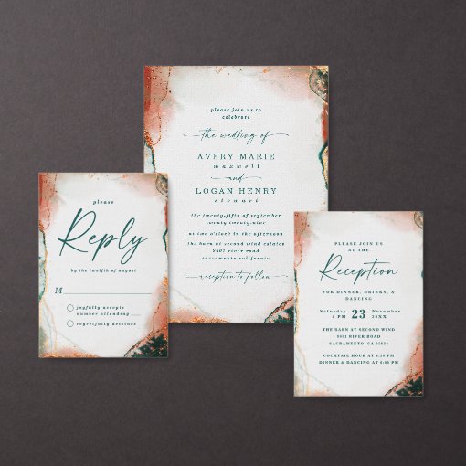 Dark Teal & Copper Bold Wedding Color Palette Card | Zazzle Dark Teal & Copper Bold Wedding Color Palette Card | Zazzle