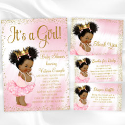 African American Princess Baby Shower Paper Plates | Zazzle