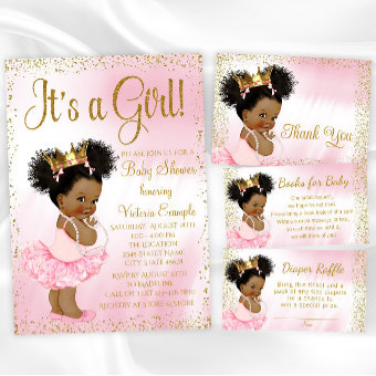 African American Princess Baby Shower Banner | Zazzle