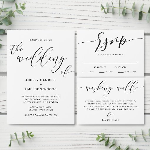 Modern Rustic Calligraphy Wedding Ceremony Program | Zazzle