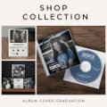 Music CD Case Album Cover Blue Graduation Announcement | Zazzle