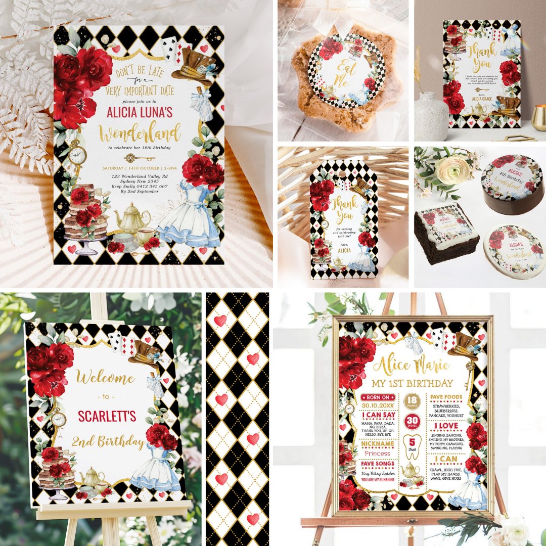 Pink Alice in Wonderland Sip & See Baby Shower Tea Invitation | Zazzle