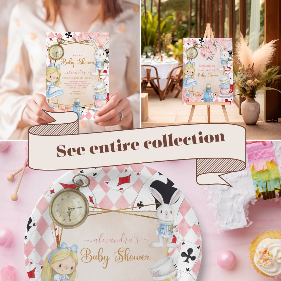 Alice in Wonderland Baby Shower Paper Plates | Zazzle