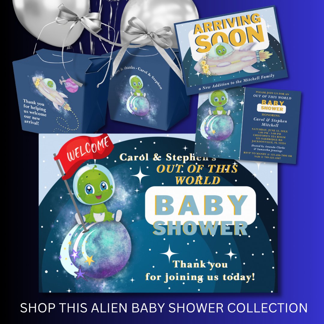 Alien Baby Shower Welcome Poster | Zazzle