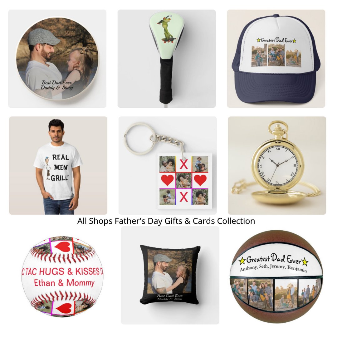 Photo Collage Tic Tac Toe Hugs Kisses Fathers Day Postcard | Zazzle