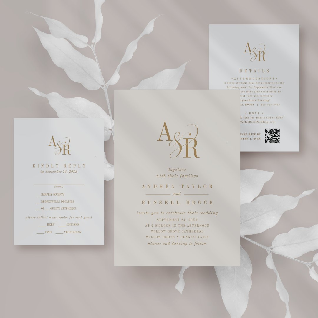 ANDREA Simple Modern Wedding Save the Date Vellum Invitations | Zazzle