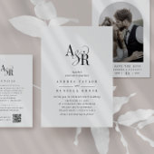 ANDREA Simple Modern Minimalist Monogram Wedding Save The Date | Zazzle