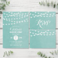 Aqua String Lights Surprise Party Invitation | Zazzle