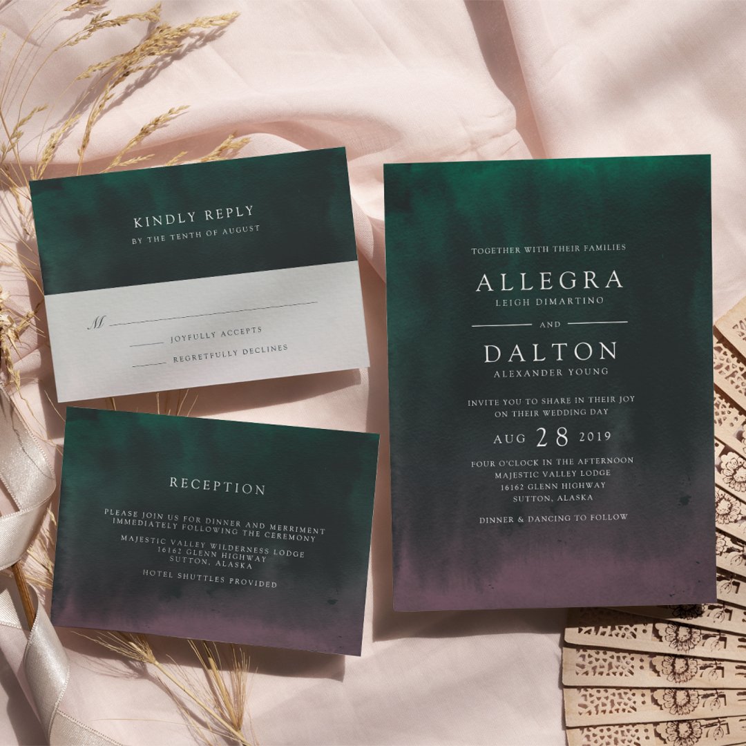 Aurora | Northern Lights Wedding Invitation | Zazzle