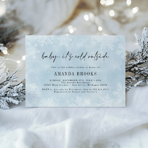 Simple Baby It's Cold Outside Winter Baby Shower Napkins | Zazzle