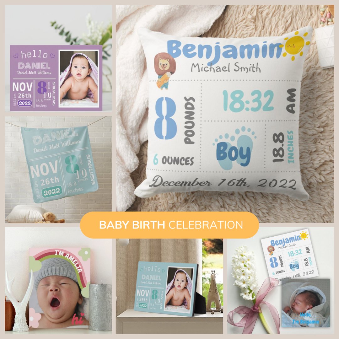 Personalized Newborn Photo Birth Announcement Card | Zazzle