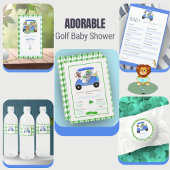 Baby Boy Elephant & Monkey Golf Shower Display Enclosure Card | Zazzle