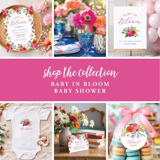 Baby in Bloom Bright Floral Baby Shower Welcome Tapestry | Zazzle