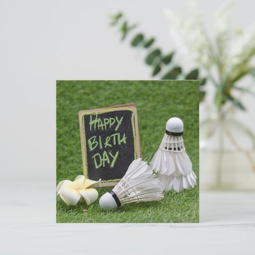 Badminton Birthday Card with shuttlecock | Zazzle
