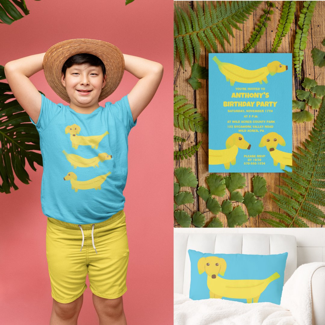 Custom Message Banana Dog Funny Birthday Card | Zazzle