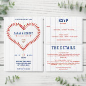 Baseball Pinstripe QR Code Wedding Details Enclosure Card | Zazzle