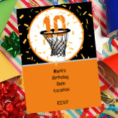 Basketball 10th Birthday with number in mini hoop Card | Zazzle